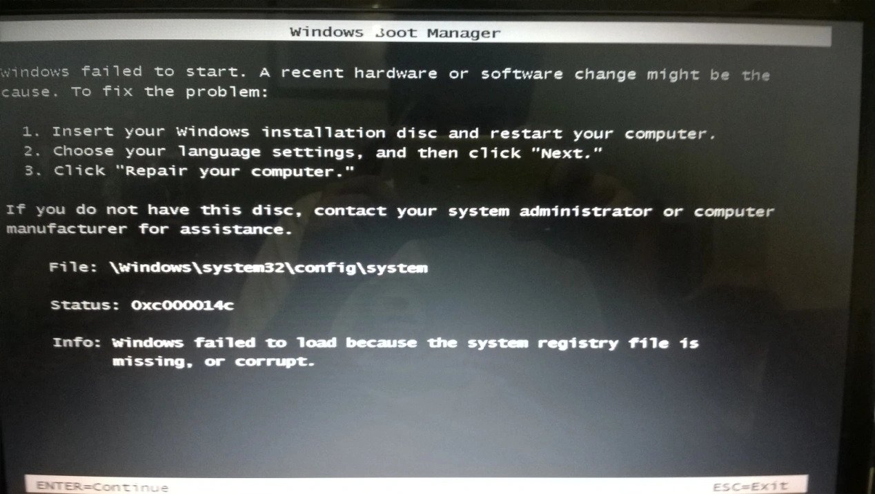 Windows 7 – 0X000014c Error – Missing Registry File | Musa Ugurlu Windows 7 – 0X000014c Error – Missing Registry File | Musa Ugurlu
